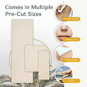sugaringLA Muslin Cotton Sugaring Strips - Pre-cut Cloth Strips for Hair Removal - Body and Facial Hair Remover - Reusable, Multi Size (15 Pieces)