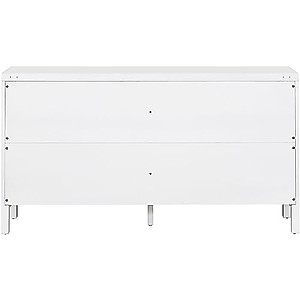 LUMISOL Accent Buffet Cabinet with Rattan Doos, Modern Sideboard and Buffet Table Console Table with Adjustable Shelves for Living Room, White