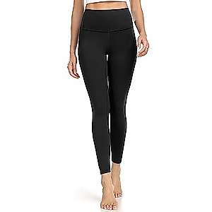 Colorfulkoala Women's High Waisted Tummy Control Workout Leggings 7/8 Length Ultra Soft Yoga Pants 25" (M, Black)
