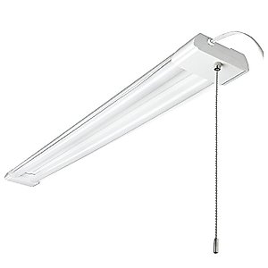 Sunlite 85140-SU 48-Inch Linear LED Shop Light Fixture, 40 Watts, Water Resistant, Linkable, Plug-in, 4000 Lumen, White-Finish, 40K - Cool White