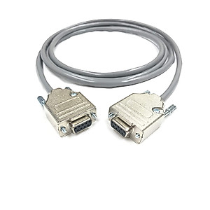 Custom Cable Connection 50 Foot DB9 Female to Female RS232 Serial Cable - 24 AWG with Grey PVC Jacket - Made in USA