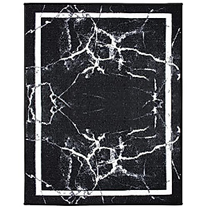 Comfii Home Venice Collection Area Rug - Non-Slip Rubber Backing – Anti Skid for Bedroom, Living Room, Dining Room, Doormat - Trendy and Unique Abstract Design (5x8 ft, Marble)