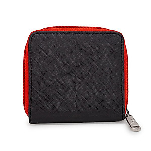 Buckle Down Disney Wallet, Square Zip Around, Minnie Mouse Polka Dot Bow, Vegan Leather