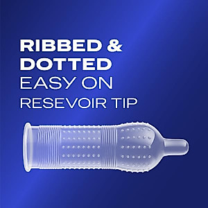 Durex Prolong Condoms, Ultra Fine, Ribbed, Dotted with Delay Lubricant Natural Rubber Latex Condoms for Men, FSA & HSA Eligible, 12 Count (Pack of 3)