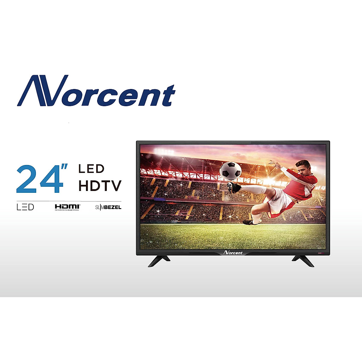 Norcent 24 Inch 720P N24-HD1 LED HD Backlight Flat VGA USB HDMI Digital TV Tuner Cable Dual Channel Speaker Monitor Television (Renewed)