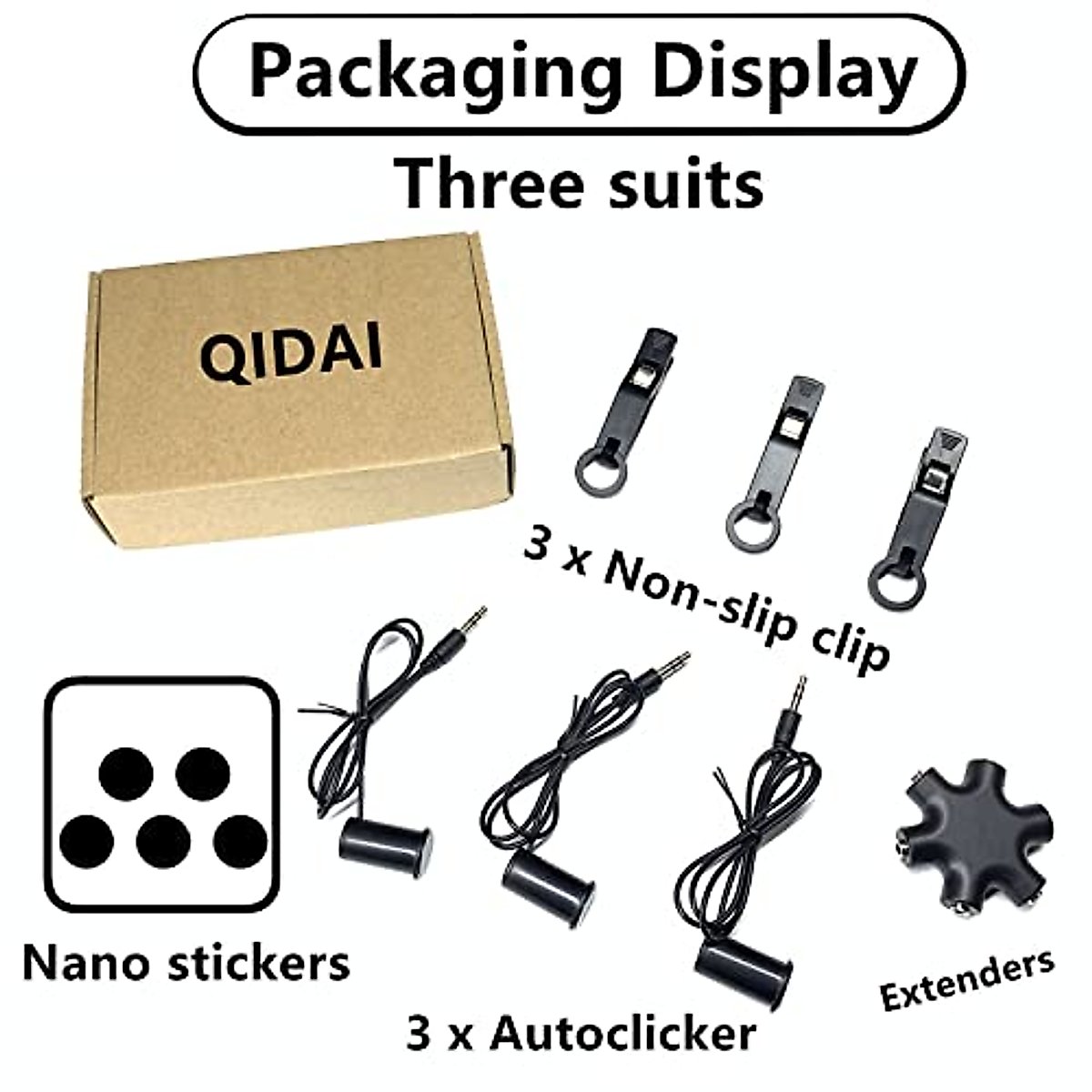 QIDAI Auto Clicker for Phone iPad, Digital Display Auto Device Screen Clicker Simulated Finger Clicking, Suitable for Gifts, Games, Live Broadcasts, Reward Tasks.（3 x Autoclicker）