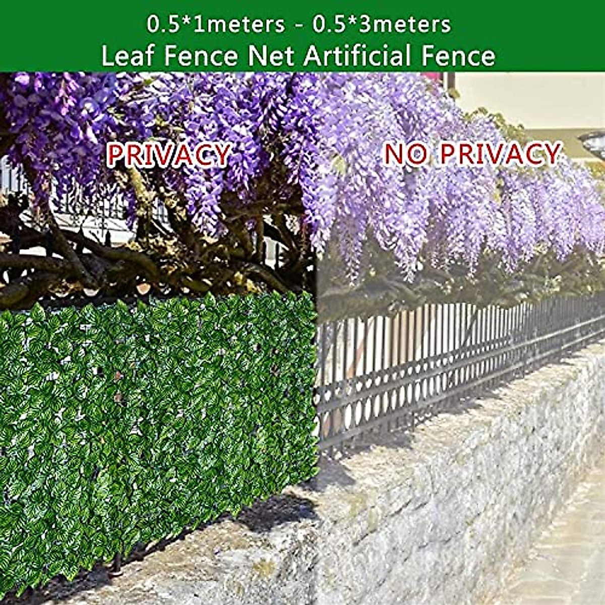 expandable faux privacy fence Artificial Ivy Leaf Screening Roll Plastic Privacy Screen Garden Fence | UV Fade Protected Green Plastic Leaf Fence Panels For Backdrop Garden Backyard Weddin Decorations