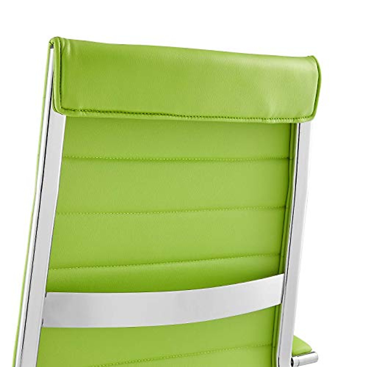 Modway Jive Ribbed High Back Tall Executive Swivel Office Chair With Arms In Bright Green