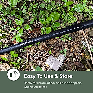 Drip Hose Flat Soaker Hose 50 ft -Premium Rubber Watering Hoses with Rust-Resistant Heavy Duty End Cap and Solid Brass Connector for Garden, Lawns and even as Foundation