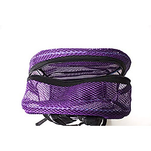 Travel Sport Transparent See Through Mesh Backpack/School Bag (Purple)