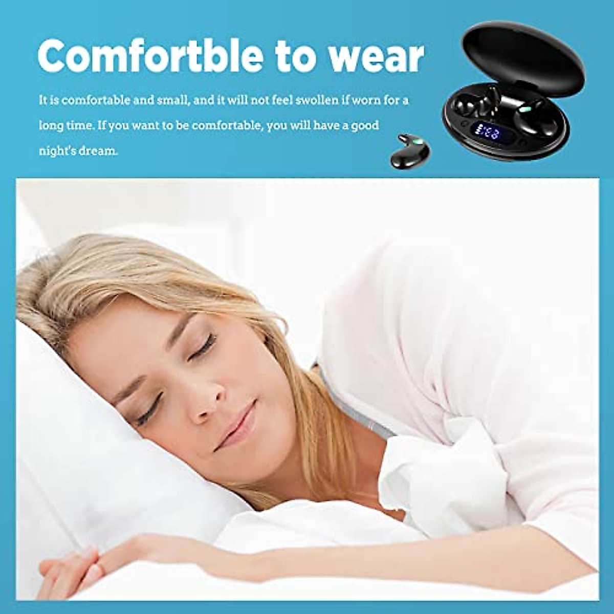 ESSONIO Sleeping Headphones Sleeping Earbuds Sleep Noise Cancelling Headphones with Microphone Wireless Headphones for Side Sleepers Sleeping Earbuds with IPX5 Waterproof