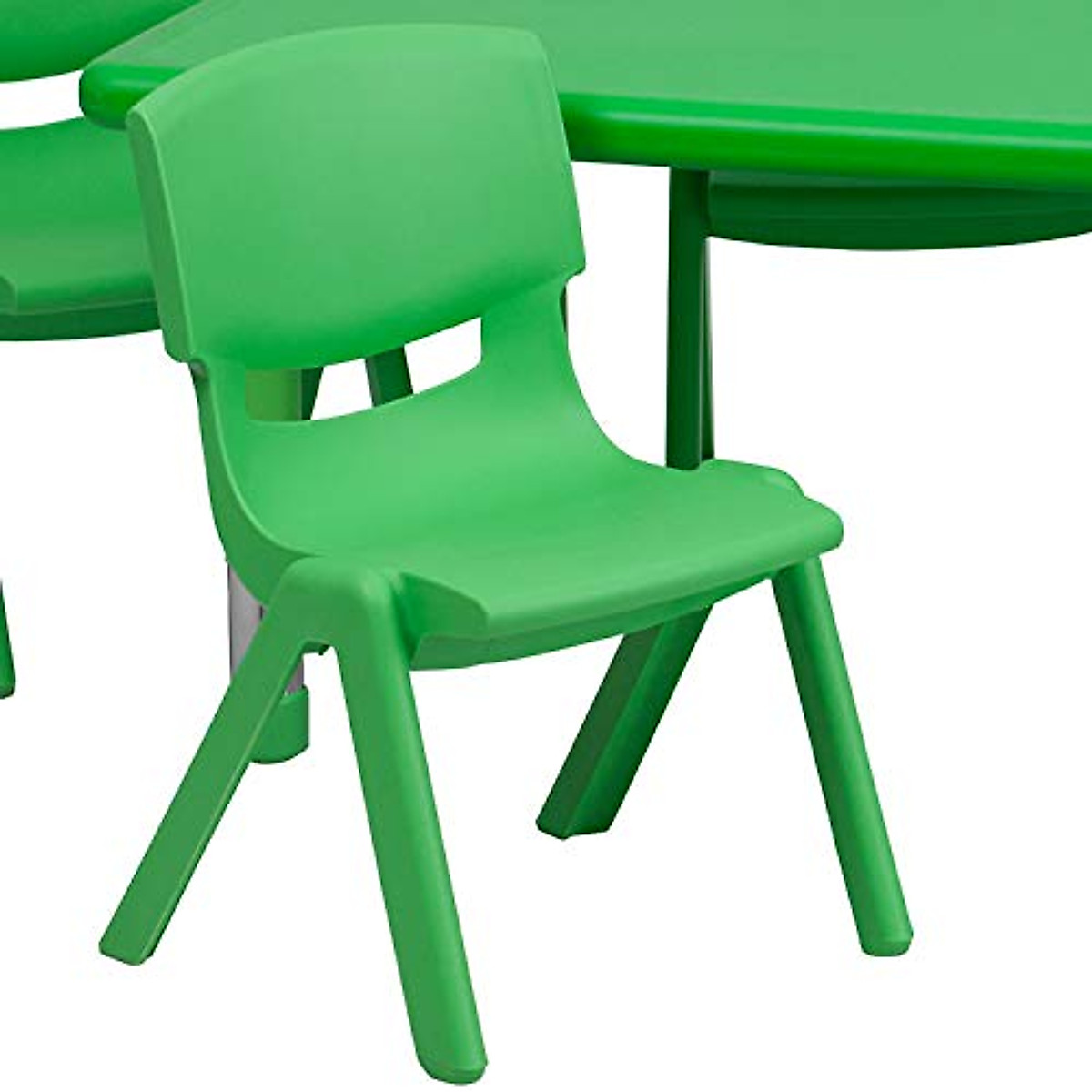 Flash Furniture Rectangular Activity Table Set, 24"W x 48"D x 14.50" - 23.75"H, Green