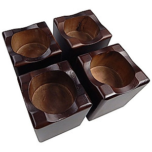 Ruckman Solid Wood Sofa, Table, Bed Riser, and Furniture Lifter (Set of 4, Lifts 3 Inches)