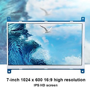 Sutinna LED Backlight 7 Inch Monitor True IPS HD Widescreen Upgraded Game Display No Driver 1024x600 for Raspberry Pi/BB Black