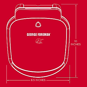 George Foreman 2-Serving Classic Plate Electric Grill and Panini Press, Black, GR136B