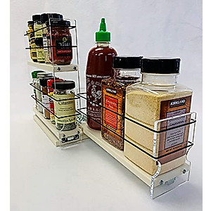 Vertical Spice - 23x2x11 DC - Spice Rack and Storage Organizer Drawer - Cabinet Mounted - Size: 5.75" Width x 10.75" Height x 10.6" Depth - Made In USA