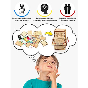 Poraxy 4 Set STEM Kits for Kids Ages 8-10 10-12, Toys for Ages 8-13, Music Box, Robot 3D Puzzle Educational Science Building Projects Crafts, Birthday Gifts for Boys Girls 7 8 9 10 11 12 13 Year Old