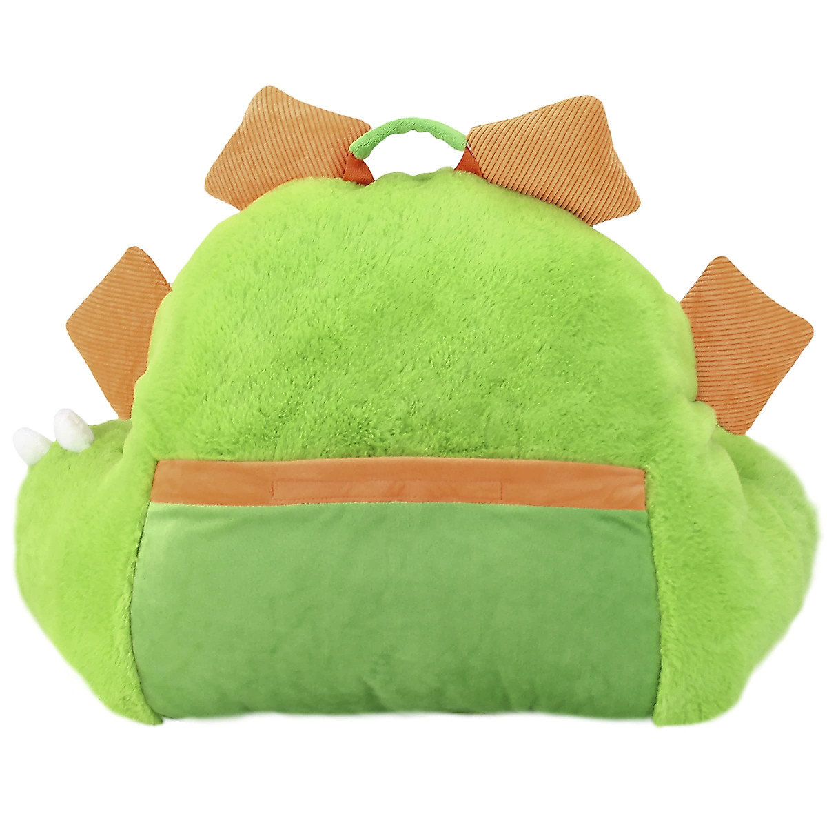 Soft Landing | Nesting Nooks | Soft and Cuddly Portable Back Rest and Reading Pillow with Storage Pocket – Dino 23 x 15 x 14 inches