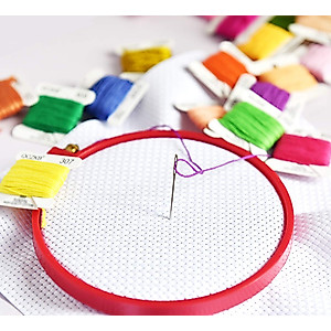 188 Embroidery Floss Set Including Cross Stitch Threads Friendship Bracelet String with 2-Tier Transparent Box, Floss Bobbins and Cross Stitch Kits