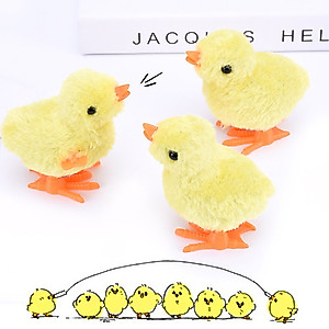 3 otters 12PCS Wind Up Chick Toys, Wind-Up Jumping Cute Chicken Plush Chicks Toys for Kids Goodie Bags Treasure Chest Party Favors Gifts