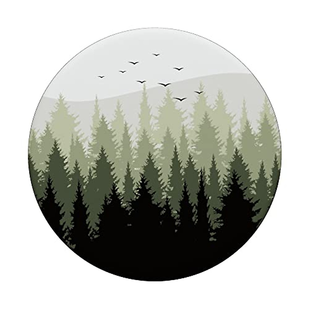 Pine Tree Forest Mountain Landscape Nature Green PopSockets Swappable PopGrip