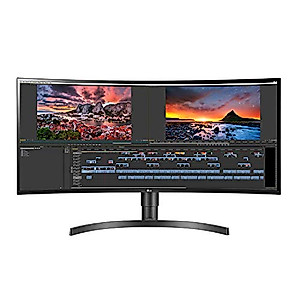 LG 34WN80C-B UltraWide Monitor 34” 21:9 Curved WQHD (3440 x 1440) IPS Display, USB Type-C (60W PD) , sRGB 99% Color Gamut, 3-Side Virtually Borderless Design, Tilt/Height Adjustable Stand - Black
