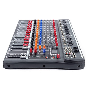 Pro 12 Channels Live Audio Mixer Bluetooth USB DJ Sound Mixing Console with 3 Stage Equalization Regulate 6 Modes Of Music for Family Ktv,Campus Speech,Meeting Etc