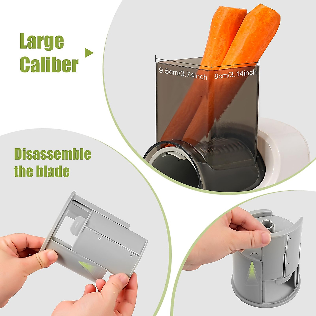 Aiwglenten Electronic Vegetable Slicer is Easy to Use and Flexible,Can be Carried 0utdoors, Has 3 Different Shapes of Blades, Electric Salad Machine Can be Used for Cheese, Fruit, Vegetables