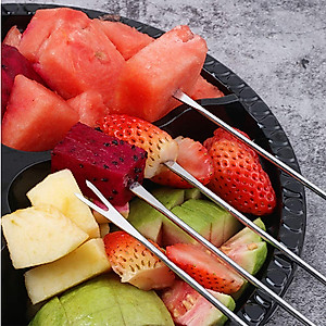 OSALADI Stainless Steel Fondue Forks Cheese Fondue Fork Stainless Steel Fruit Forks Fondue Forks Set Bbq Forks Roasting Sticks For Hot Pot Barbecue (Handle Random Color)
