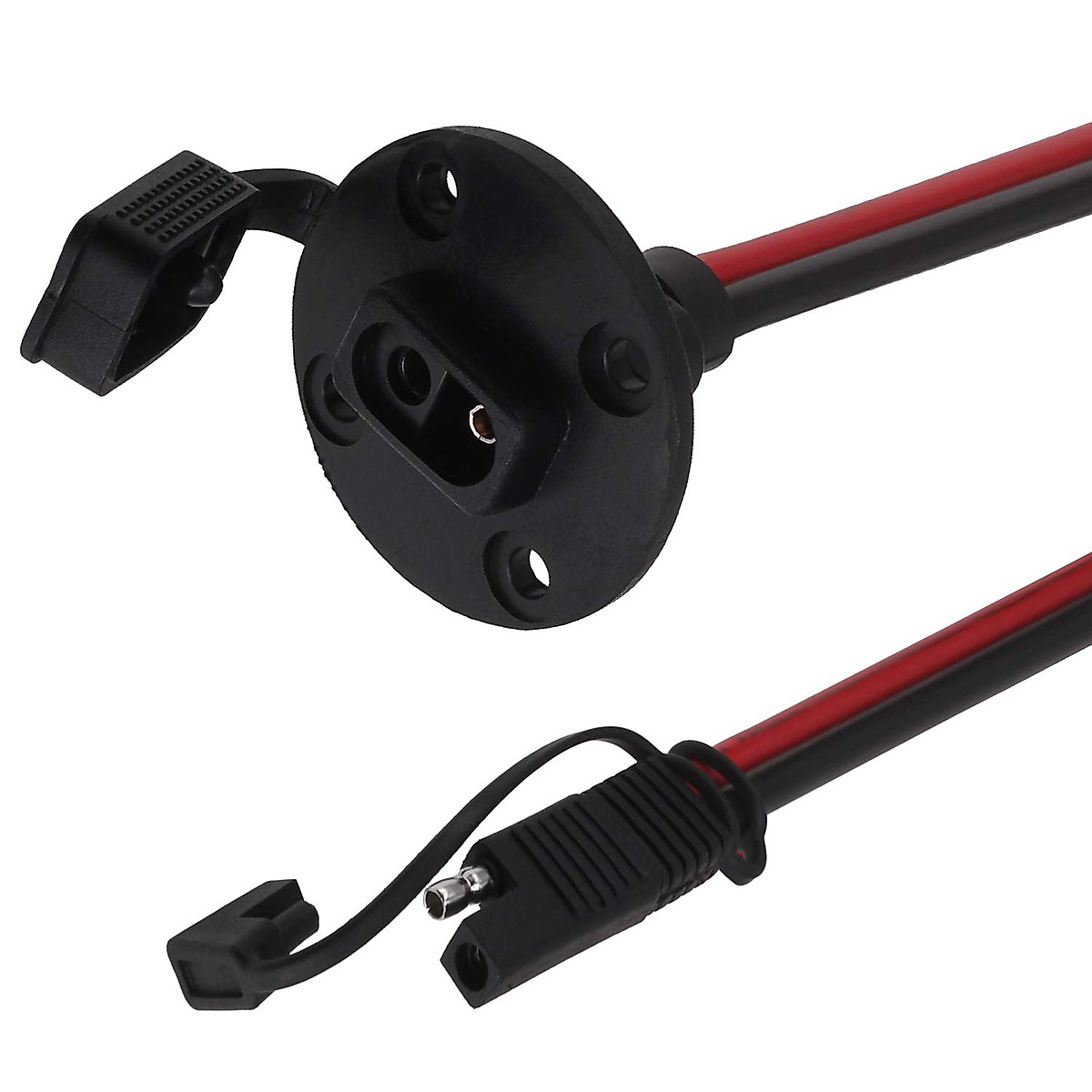 Yeebline 10 AWG SAE Cable Connector, SAE Socket Chassis Wire, 60cm SAE to SAE 2 Pin Quick Disconnect with Cap Power Automotive Panel Extension Cable for Solar Panels (SAE-SAE)