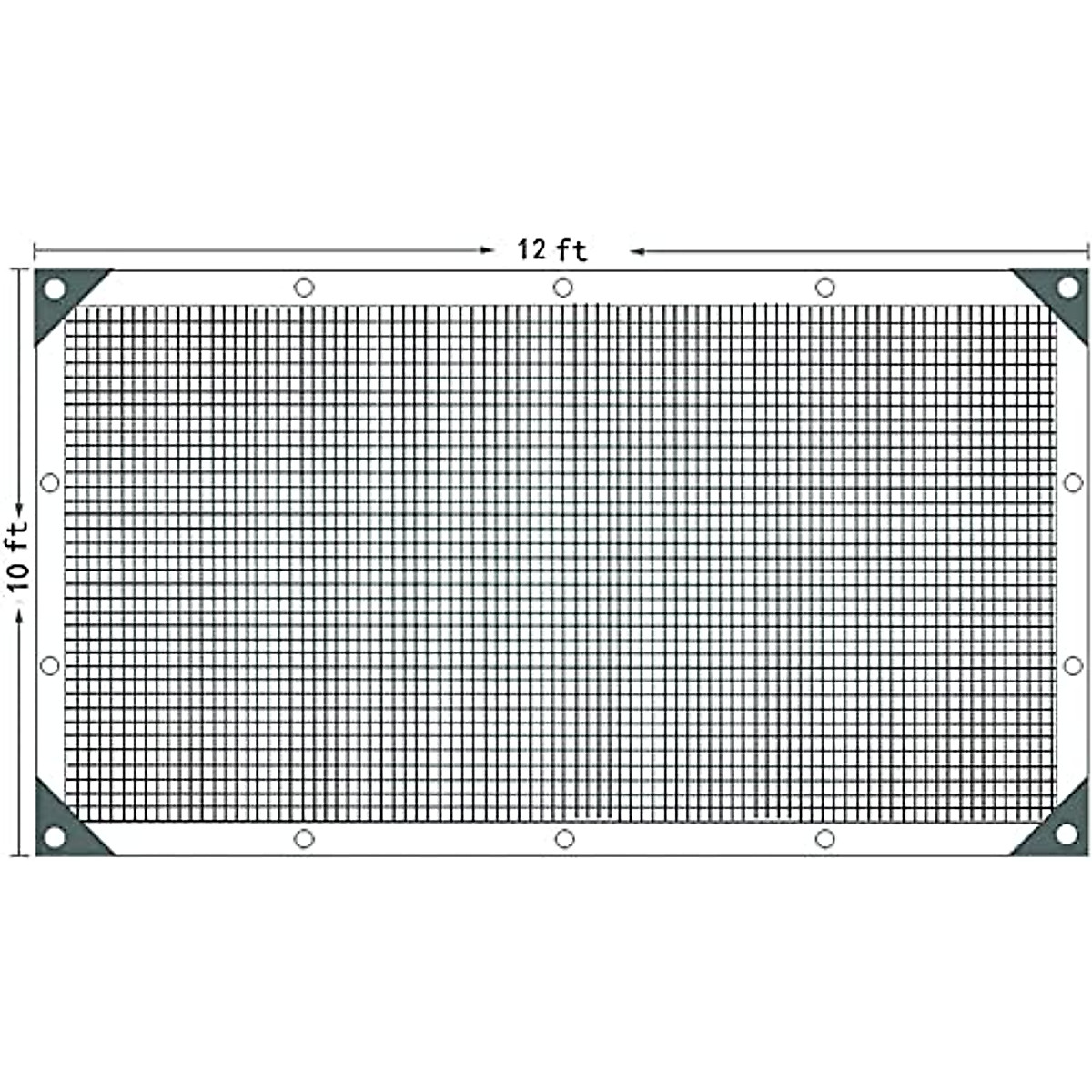 90% Shade Cloth 10 ft X 12 ft Shade Tarp Black Taped Edge with Grommets