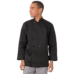 Chef Works Unisex Bastille Chef Coat, Black, Medium