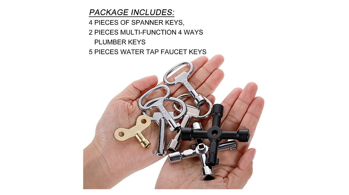 Mudder 11 Pcs Utility Key Kit for Home & Plumbing