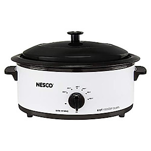 Nesco 4816-14 Porcelain Roaster Oven, 6 quart, White