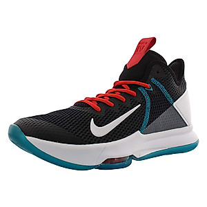Nike Lebron Witness IV Mens Basketball Trainers BV7427 Sneakers Shoes (UK 7.5 US 8.5 EU 42, Black White Chile red 005)