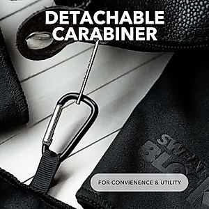 SweatBlock Microfiber Sweat Absorbing Handkerchief - Sport, Gym, Daily Use - for Hands, Face, Body - Machine Washable, Reusable - Men & Women - 15x15 (3 Pack, Black)