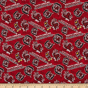 NCAA South Carolina Gamecocks Tone on Tone Cotton Multi, Fabric by the Yard