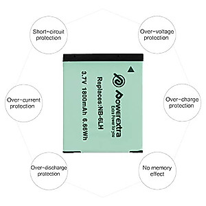 Powerextra NB-6LH Upgraded 2 Pack NB-6L Battery Compatible with Canon Powershot S120 SX510 HS SX280 HS SX500 is SX700 D20 S90 D30 ELPH 500 SX270 SX240 SX520 Cameras