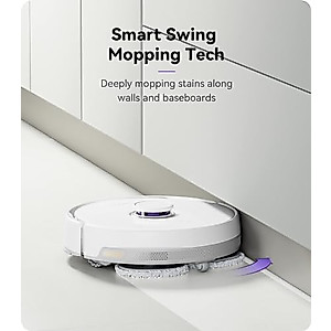 NARWAL Freo Robot Vacuum and Mop Comb, Washing & Drying, Dirt Sense Ultra Clean, Auto Add Cleaner, LCD Display, Smart Swing, Arcuate-Route, WiFi, APP Control, White