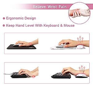 iCasso Keyboard Wrist Rest and Mouse Wrist Rest Pad, Made of Memory Foam, Ergonomic Support, Easy Typing and Relieve Wrist Pain, Perfect for Gaming, Computer, Office, Laptop (Butterfly Girl)