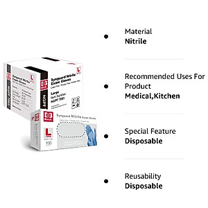Basic Medical Blue Nitrile Exam Gloves - Latex-Free & Powder-Free - NGPF-7003, Pallet of 48 cases/48,000 gloves, Large