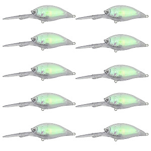 10PCS Unpainted Lure Blanks with 7mm Free Fishing Eyes 17.79g 11.8cm Crankbait Simulation Blank Body Clear Hard Baits Trout Salmon Swimming Sea Bait Topwater Freshwater Plastic Minnow Lure 8333 7mm