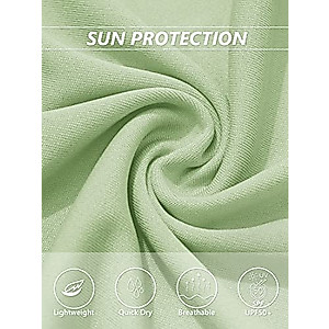 TACVASEN Women's Rash Guard UPF 50+ Hiking Running Outdoor Short Sleeve Summer Solid Workout Shirts, Light Green, M