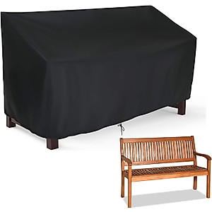 Hengme Outdoor Patio Garden Bench Cover - 2 Seat Outside Park Loveseat, Sofa, Glider, Furniture Cover Patio Bench Cover - 52L x 32W x 34H inch