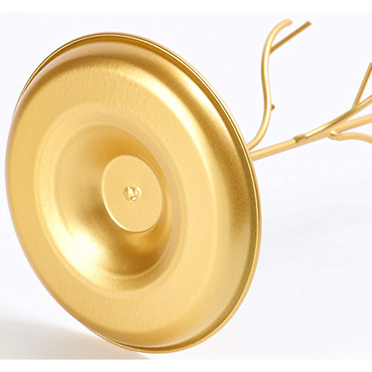 ChezMax Jewelry Display Necklace Earring Organizer Holder Metal Birds Tree Stand with Tray Antique Bracelet Rings Rack Tower Decoration for Women Girl Gold 9.4 Inch