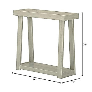 Plank+Beam Solid Wood Console Table with Storage, 36 Inch, Sofa Table with Shelf, Narrow Entryway Table for Hallway, Behind The Couch, Living Room, Foyer, Easy Assembly, Seashell