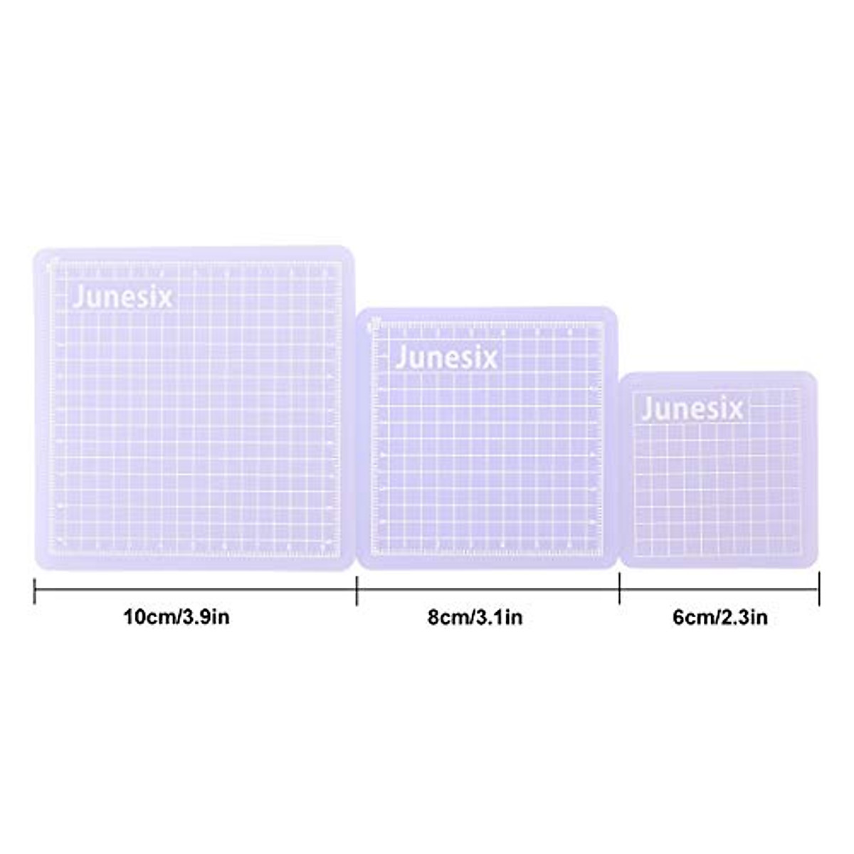 ARTIBETTER 3pcs PVC Cutting Mat Translucent Grip Fabric Quilting Cut Mat Durable Non Slip Square Cutting Mat Pad for Scrapbooking Sewing 6x6cm 8x8cm 10x10cm