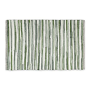 DII Chindi Home Collection Cotton Handwoven Slim Stripe Area Rag Rug, 2x3', Jadeite