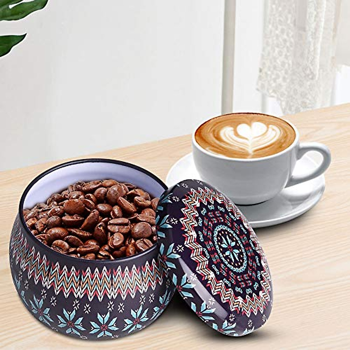 Tinplate Storage Box, Tinplate Storage Box Metal Canister Home Kitchen Box for for Dry Storage Spices, Camping, Party Favors, and Sweets Gifts(E)