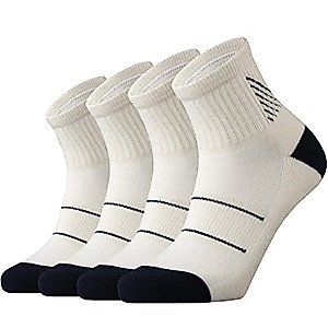 KMM Men's Merino Wool Cushion Low Cut Quarter Socks with Light Cozy Performance for Outdoor Hiking Hike Casual Trail Running(White L)